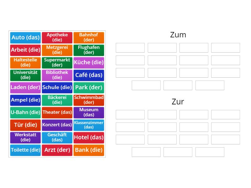 Zum oder zur? - Group sort