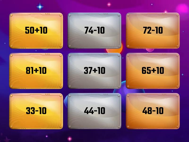 Adding and Subtracting 10 - Flip tiles