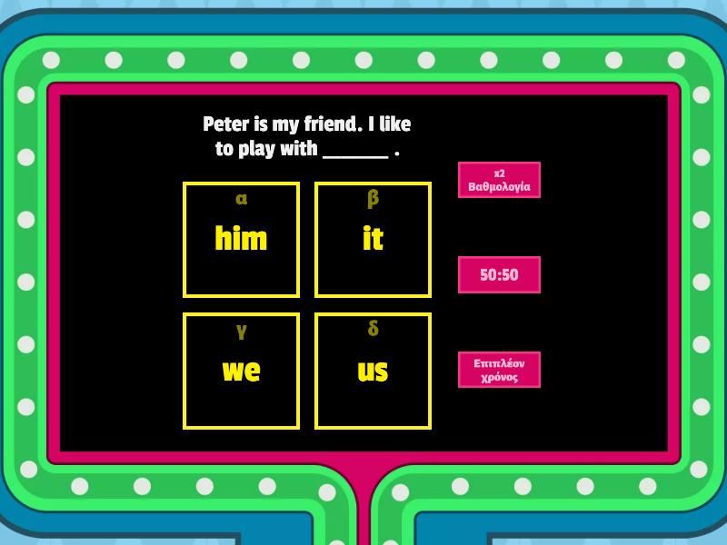 Object pronouns - Gameshow quiz