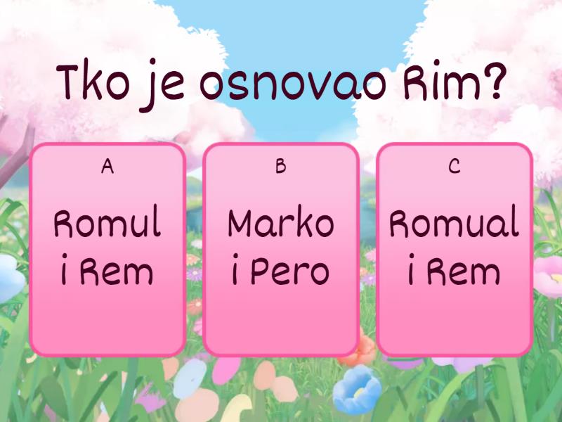 Rim ( uvodna lekcija ) 5.razred - Quiz
