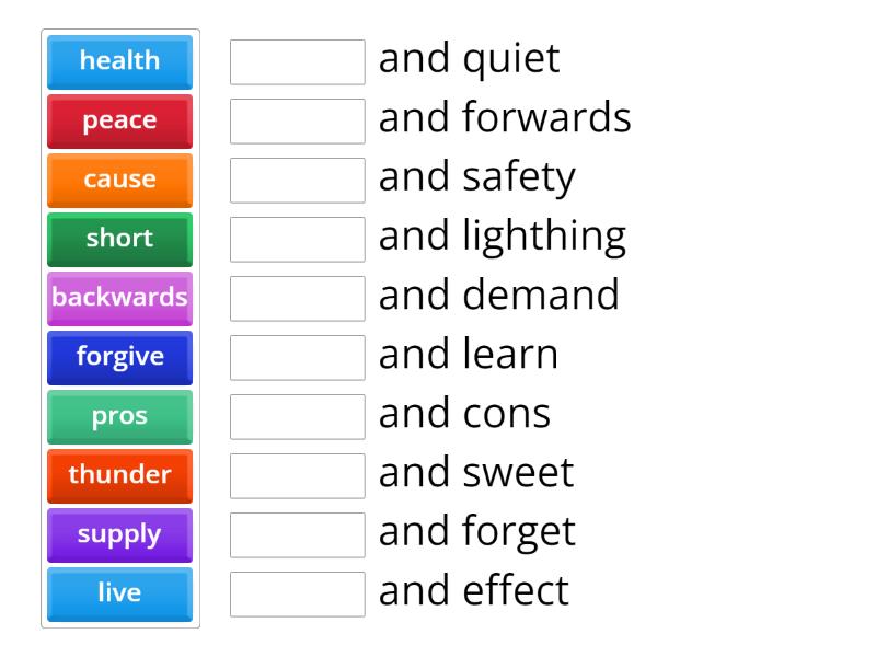 Word pairs - Match up