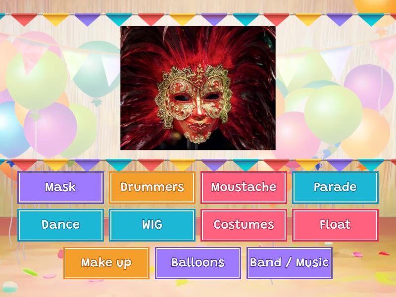 Carnival vocabulary - Find the match