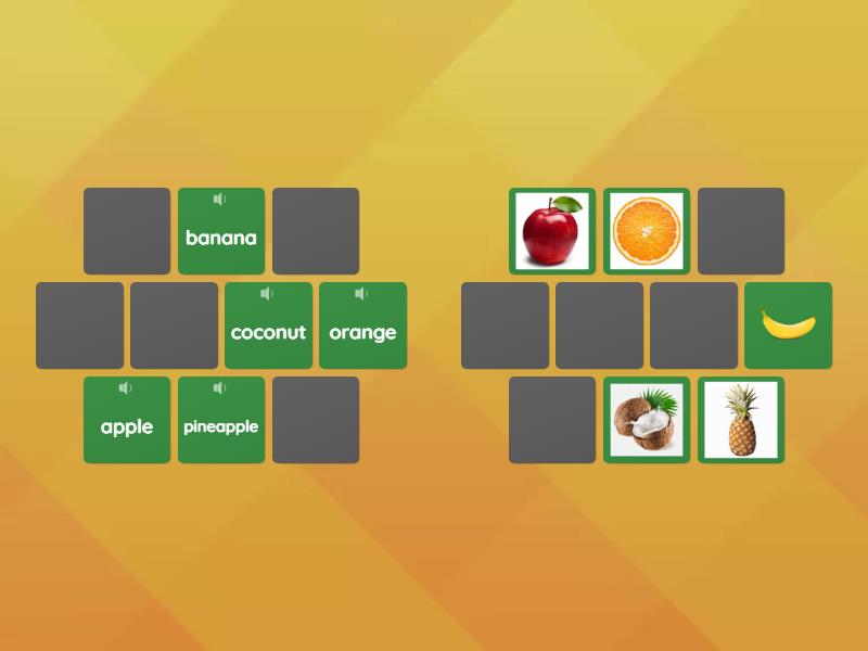 Matching fruits - Matching pairs