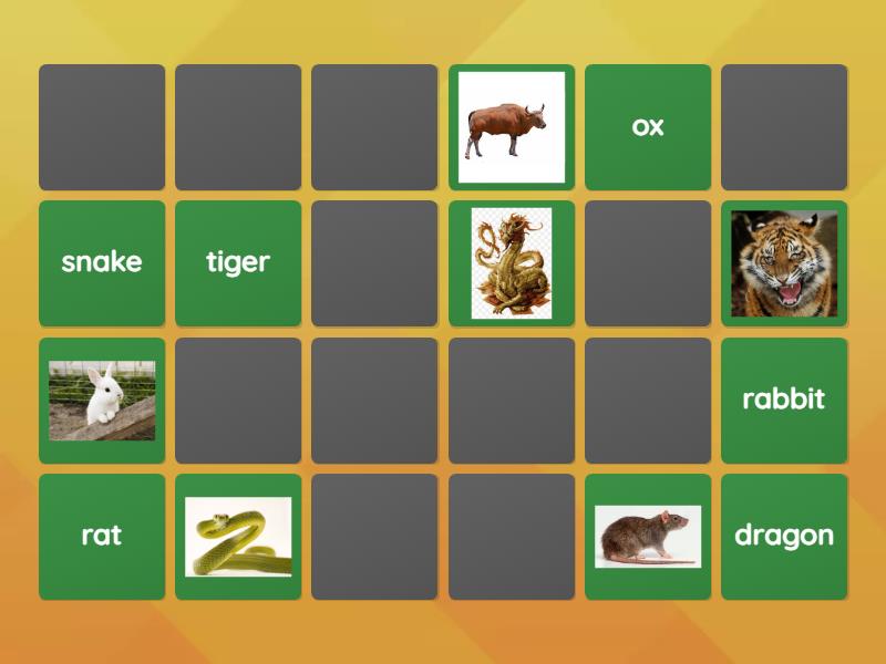 Chinese Zodiac - Matching pairs