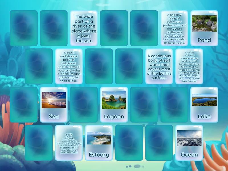 Vocabulary - Water Bodies - Matching pairs