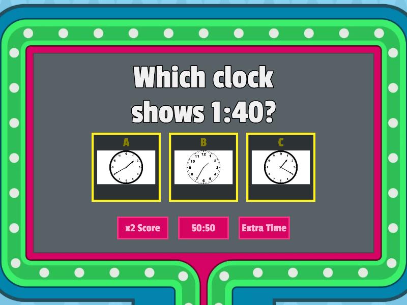 3_Telling Time to the Nearest 5 Minutes - Gameshow quiz