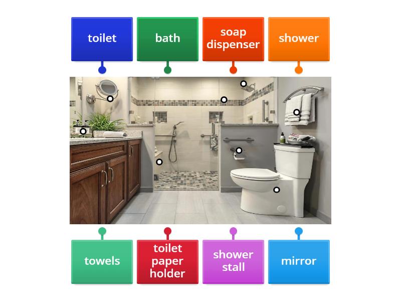 Parts of the bathroom - Labelled diagram