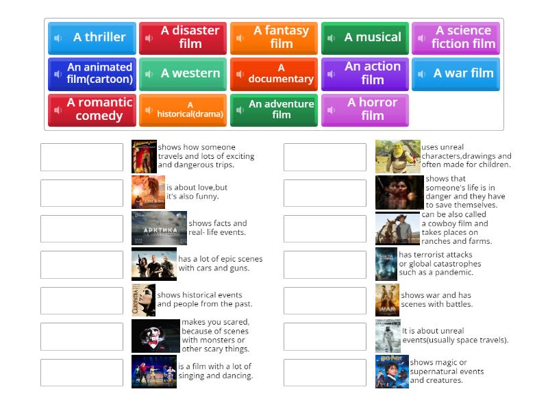 Types of films - Match up