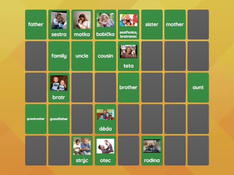 rodina - family members - Matching pairs