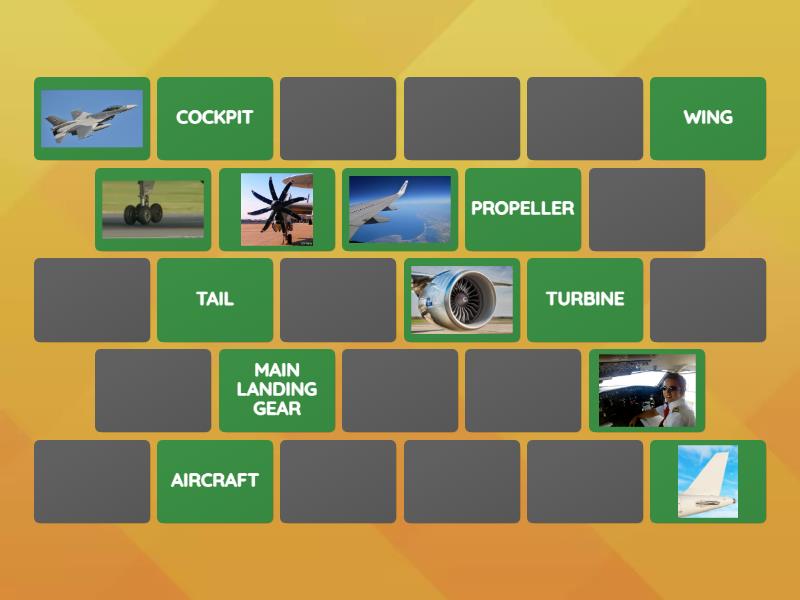 PARTS OF AN AIRPLANE - Matching pairs