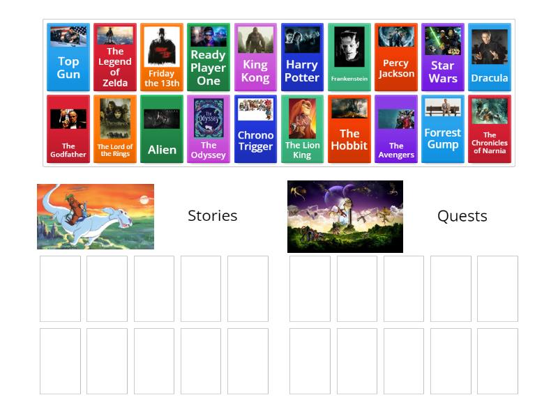 Stories vs Quests - Ordenar por grupo
