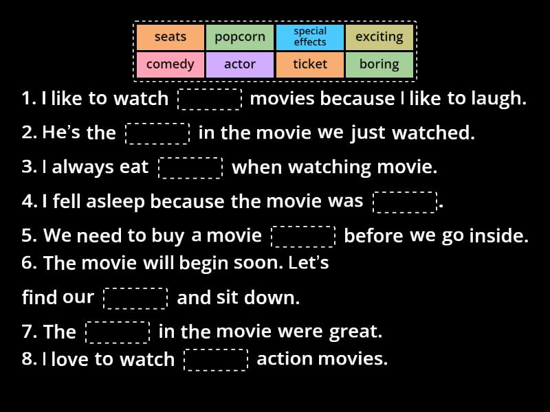 Vcom 3B_Movies_Sentence completion - Complete the sentence