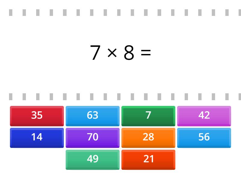Table de multiplication de 7 - Find the match