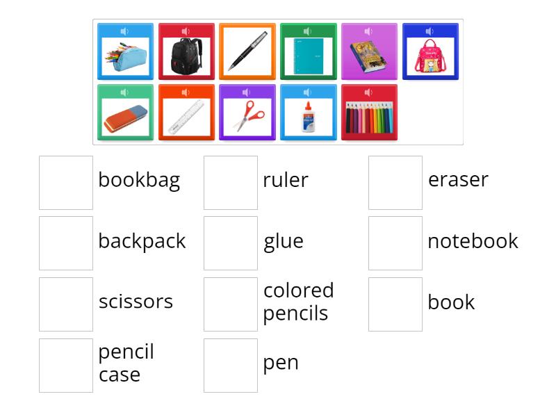School objects - Match up