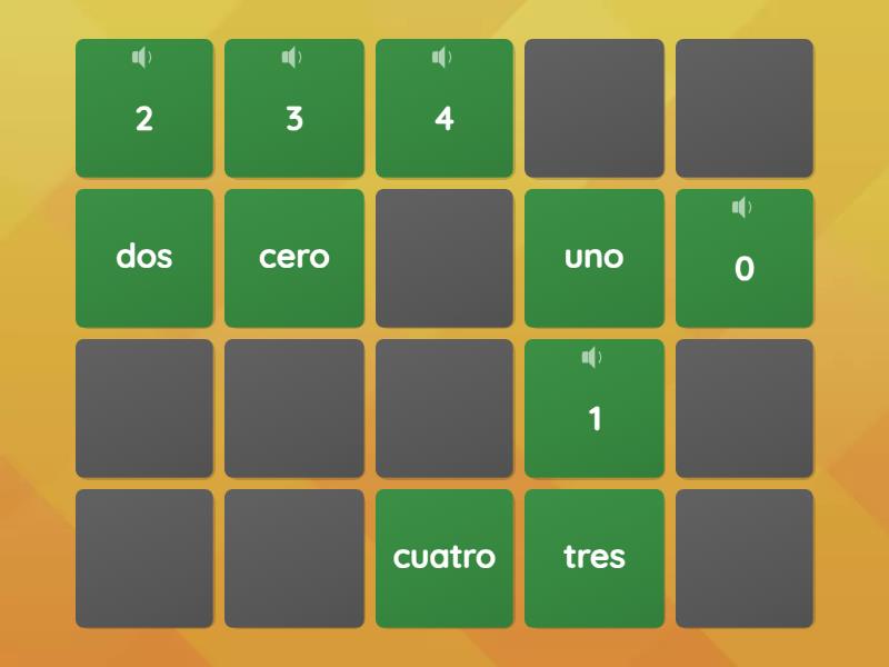 Números 0-9 (Memorice) - Matching pairs