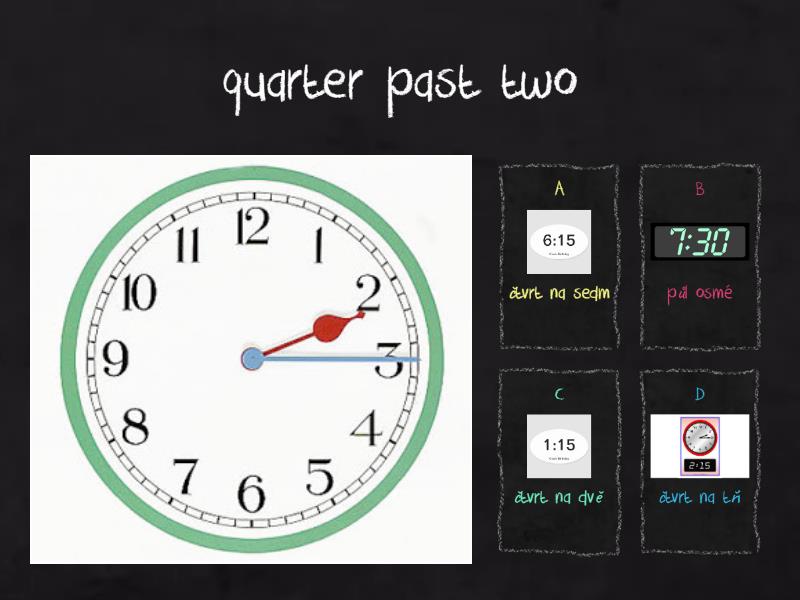TIME - QUARTER PAST, HALF PAST - Quiz