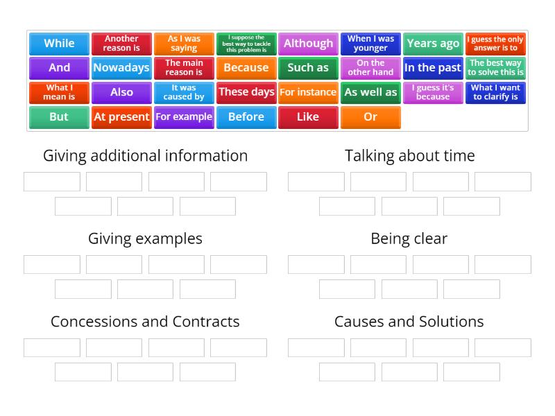ege speaking linking - Group sort