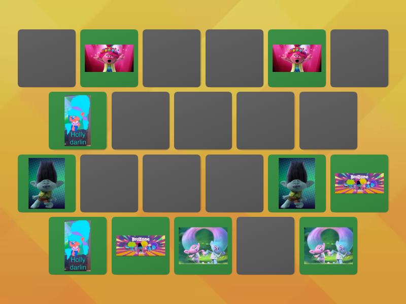 Trolls Match Game - Matching pairs