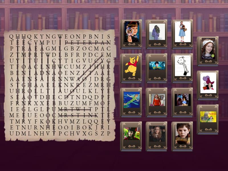 Famous Characters from Books - Wordsearch