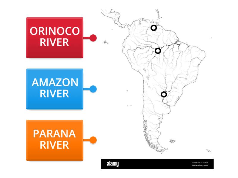 SOUTH AMERICA -RIVERS - Labelled diagram