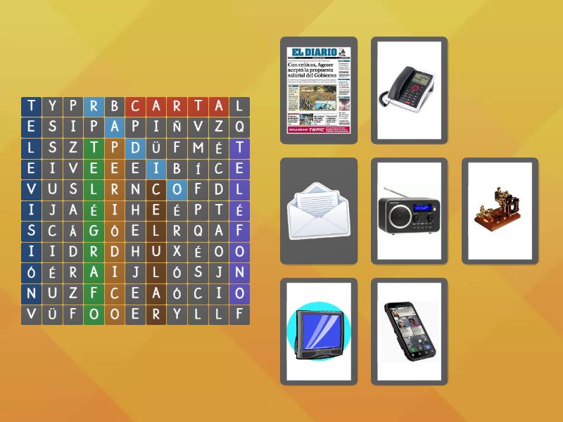 LOS MEDIOS DE COMUNICACIÓN - Sopa de letras