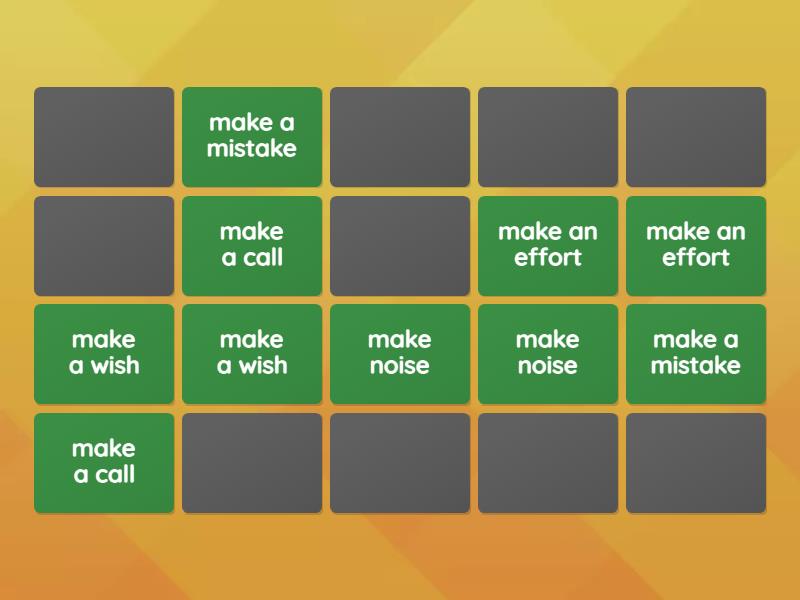 make verbs - Matching pairs