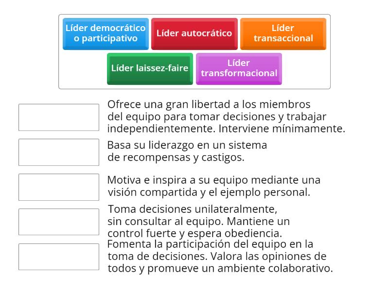 Une al lider segun corresponda - Match up