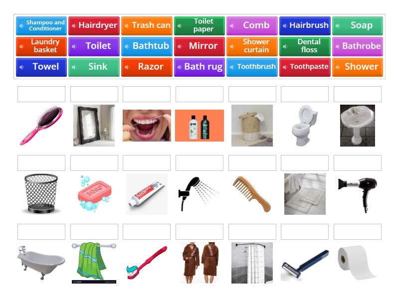 Bathroom objects - Match up