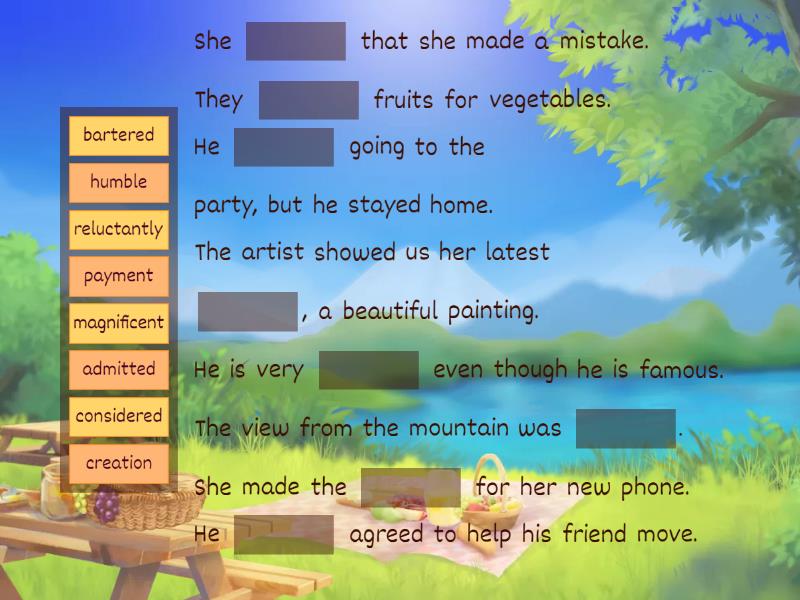 G3Wonders Juanita and the Beanstalk FITB - Complete the sentence