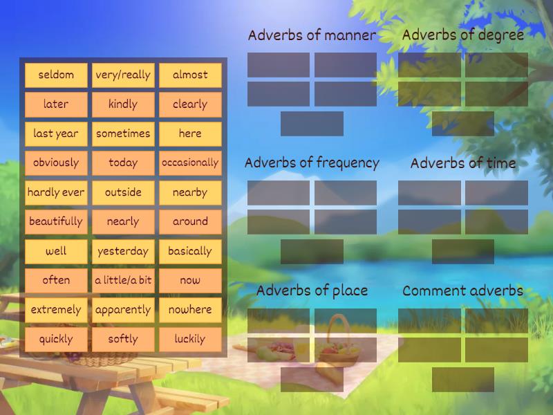 Adverbs - Group sort