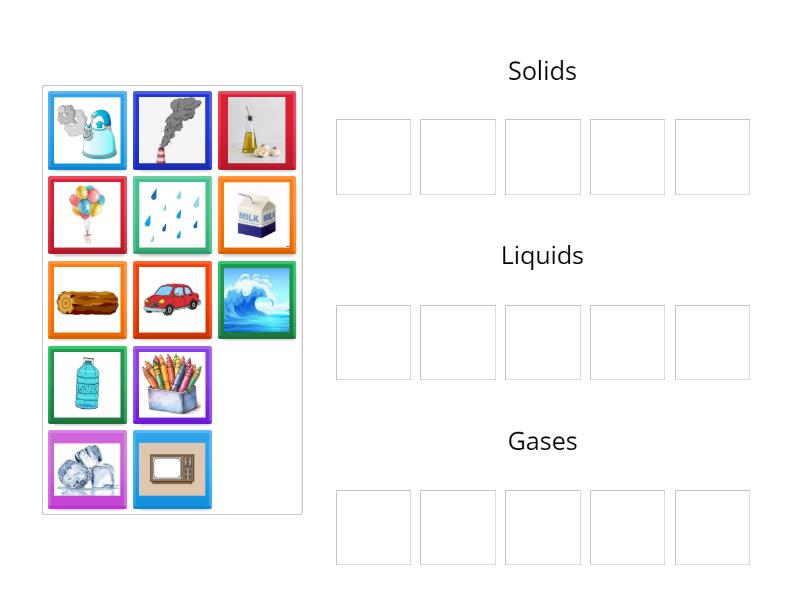 Solids, liquids and gases - Group sort