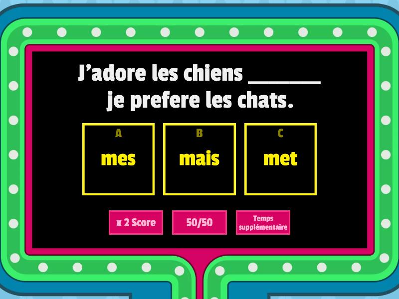 Mes ou mais - Gameshow quiz