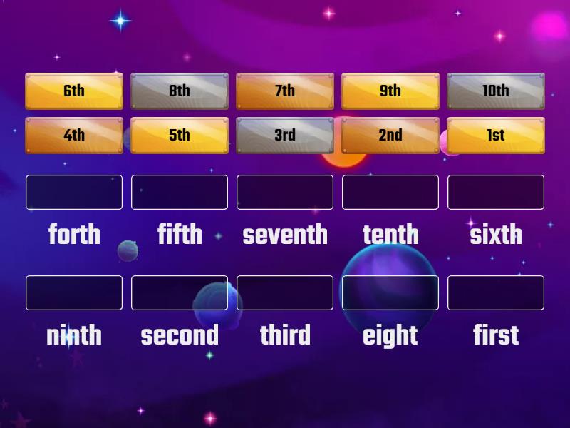 Ordinal number - Match up
