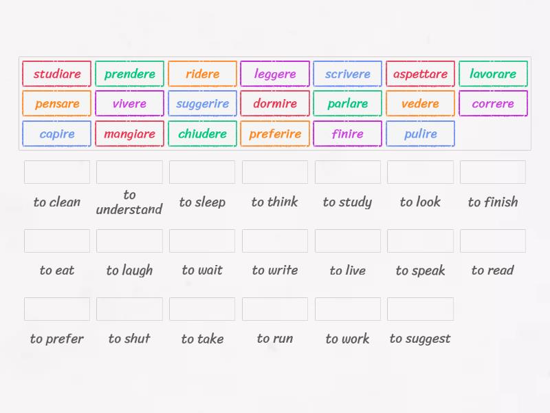 Match the verbs - Match up