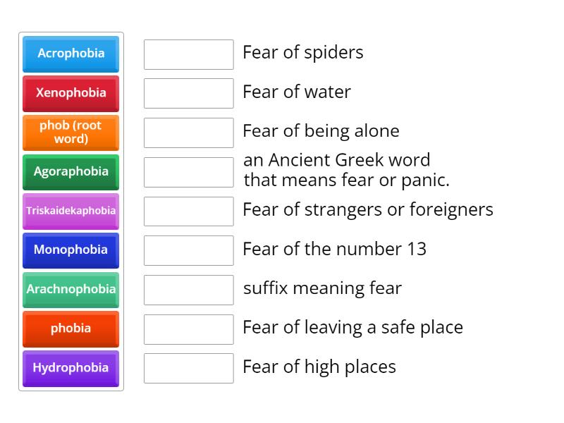 No Fears of Phobias! - Match up