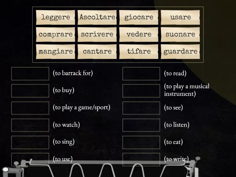Regular Verbs in their Infinitive Forms. - Match up