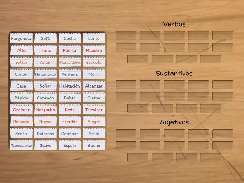 Reconoce y clasifica verbos, sustantivos y adjetivos - CST León 5º EP ...