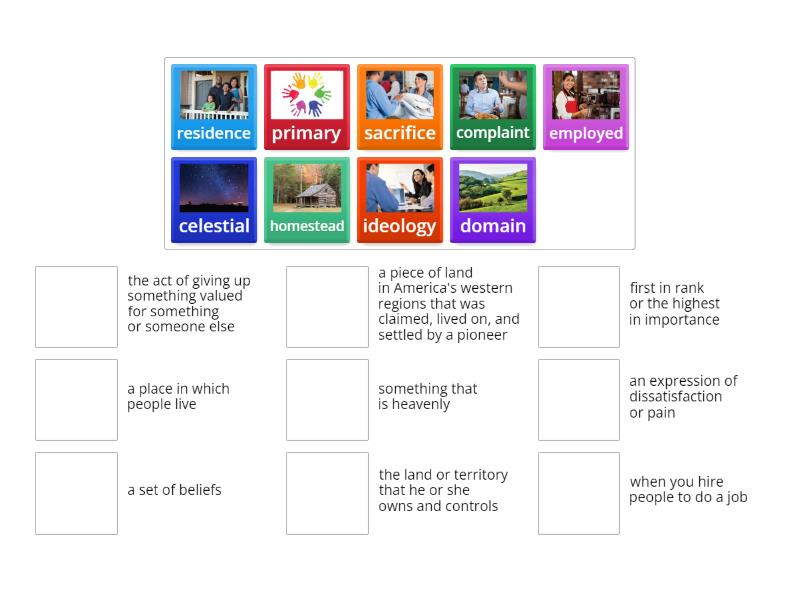 The Celestials' Railroad Vocabulary - Match up