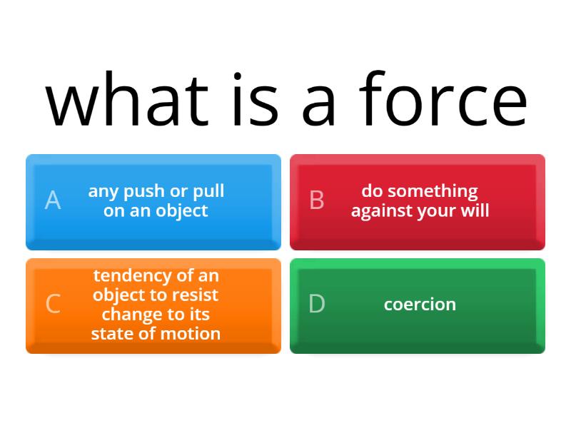 Force and motion - Quiz