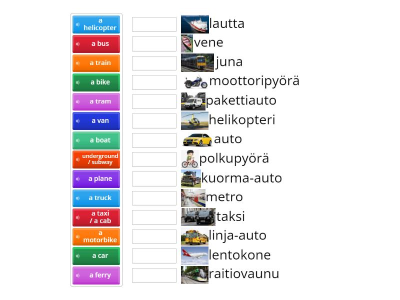 Vehicles - yhdistä parit (ääni) - Match up