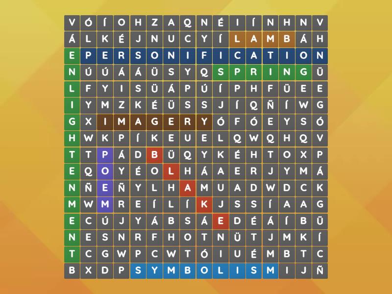 Spring-William Blake - Wordsearch