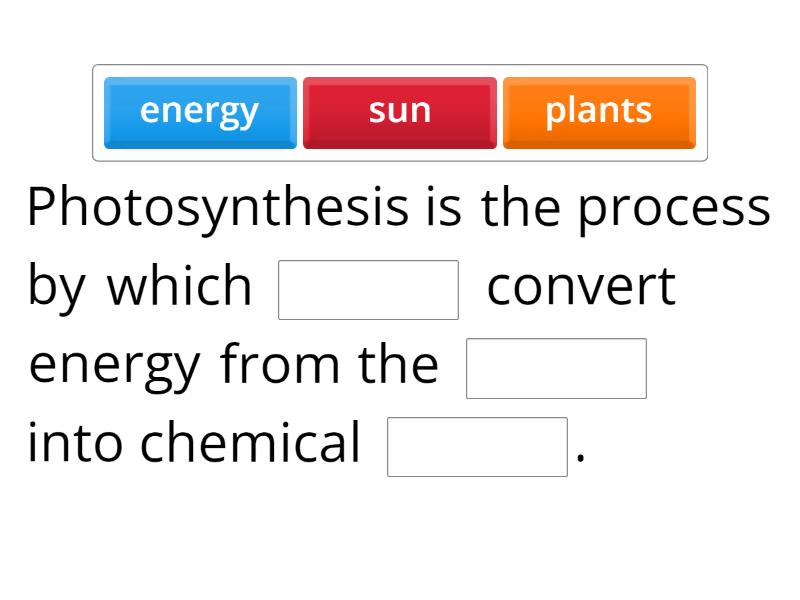 Photosynthesis + Cellular Respiration - Complete the sentence