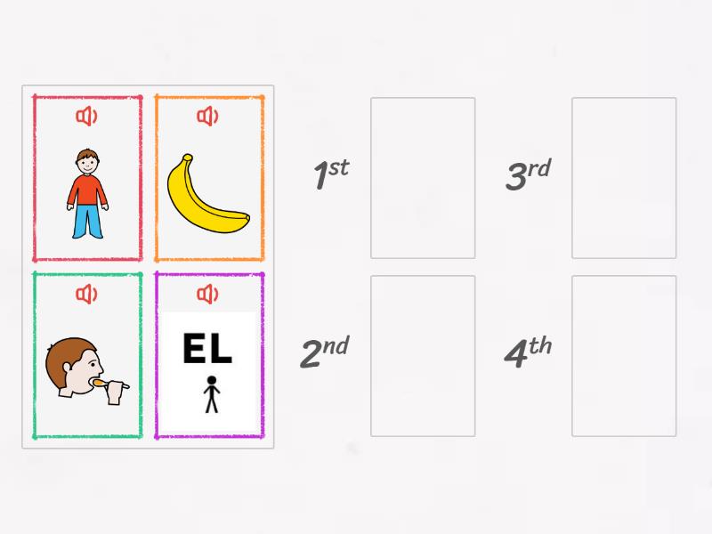 Estructuración oraciones 4 elementos. PICTO - Rank order