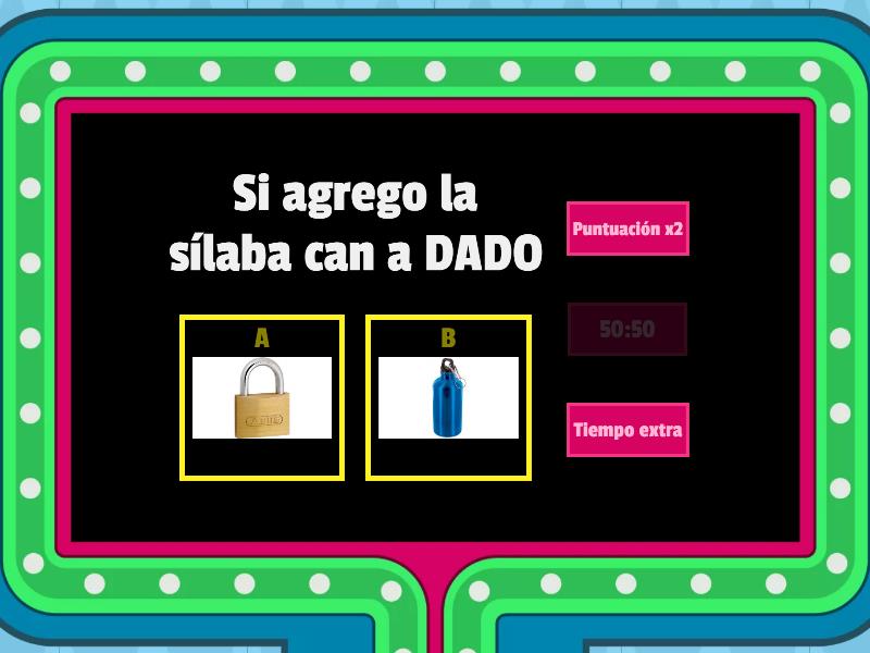 Añade silaba inicial y final - Gameshow quiz