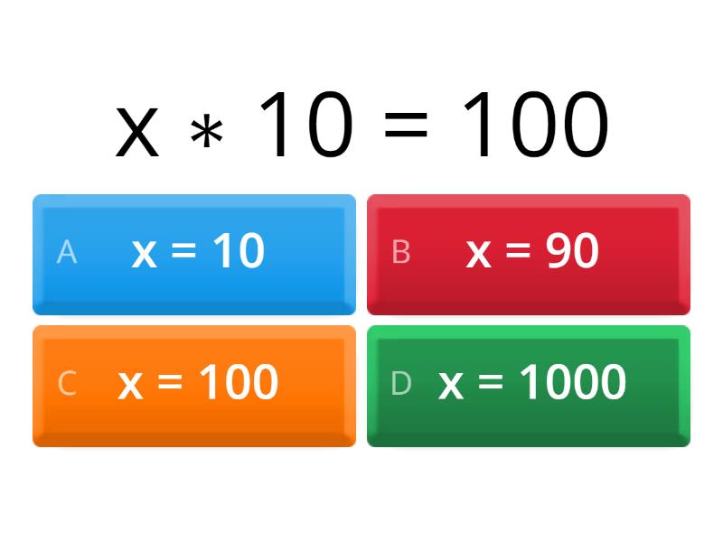 Solving for x (multiplication) - Quiz