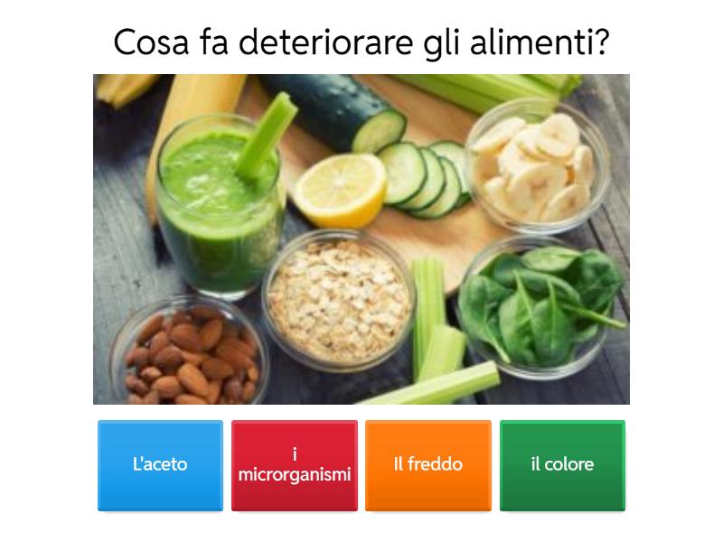 La conservazione degli alimenti - Quiz