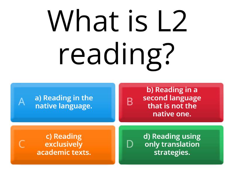 Key Issues in L2 Reading Development - Cuestionario