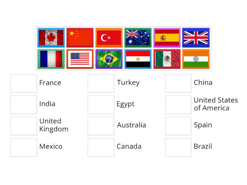 Flags game - Match up