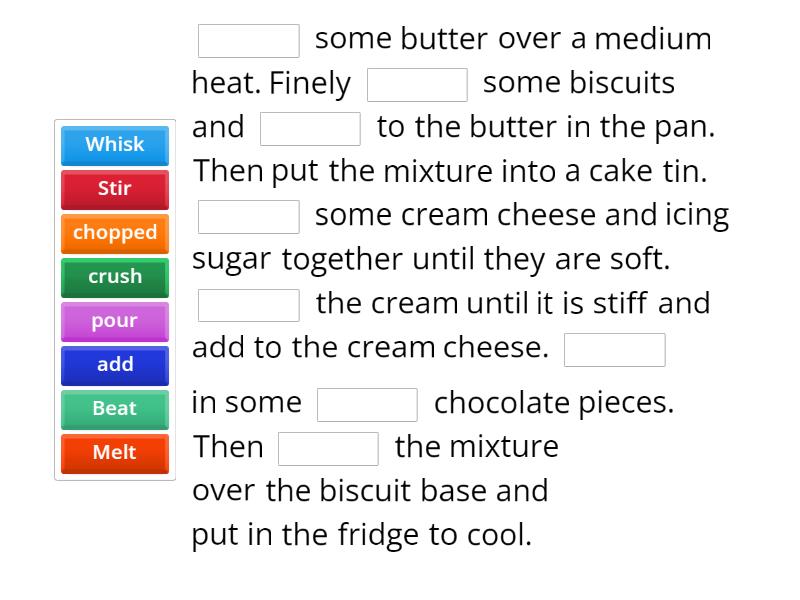 No-bake cheesecake / recipe - Complete the sentence