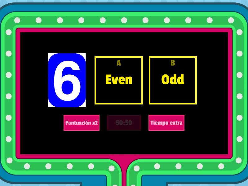 Even or odd numbers - Gameshow quiz